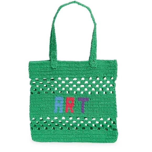 VENESSA ARIZAGA | Bags | Venessa Arizaga Art Crochet Green Mini Tote ...